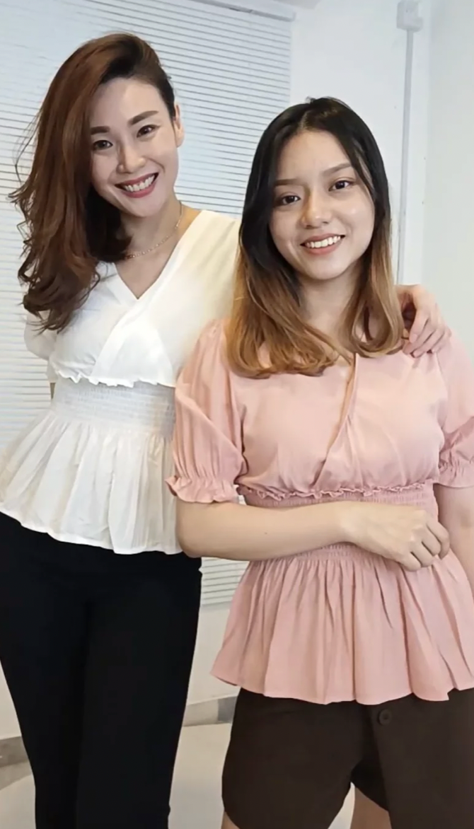 A080 V-Neck Sheer Peplum Top – lanovel